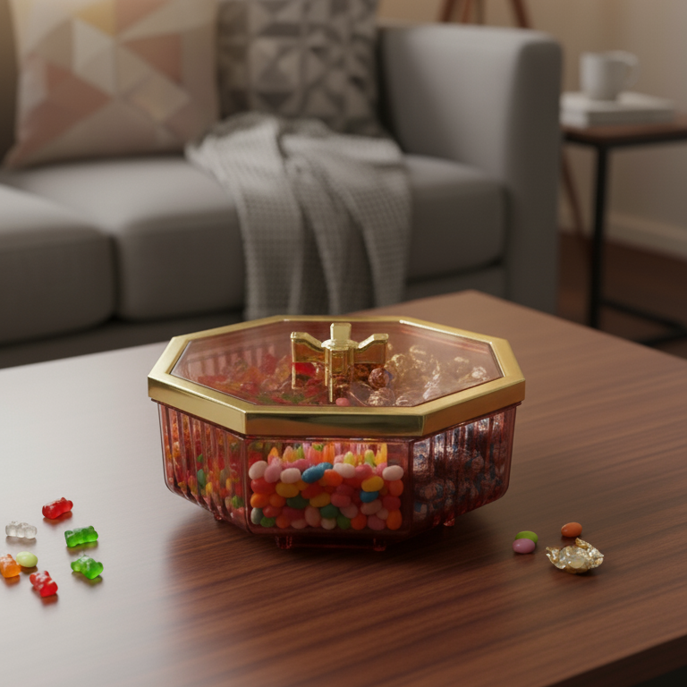 Rotatable Octagonal Dry Fruit & Snacks Container – All-In-One Store