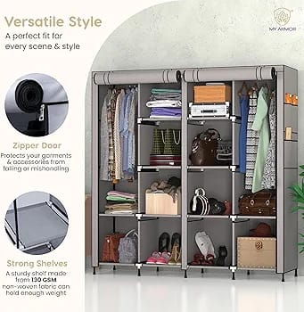 Compact Wardrobe Organizer with Drawers & Zipper Closure – All-In-One Store