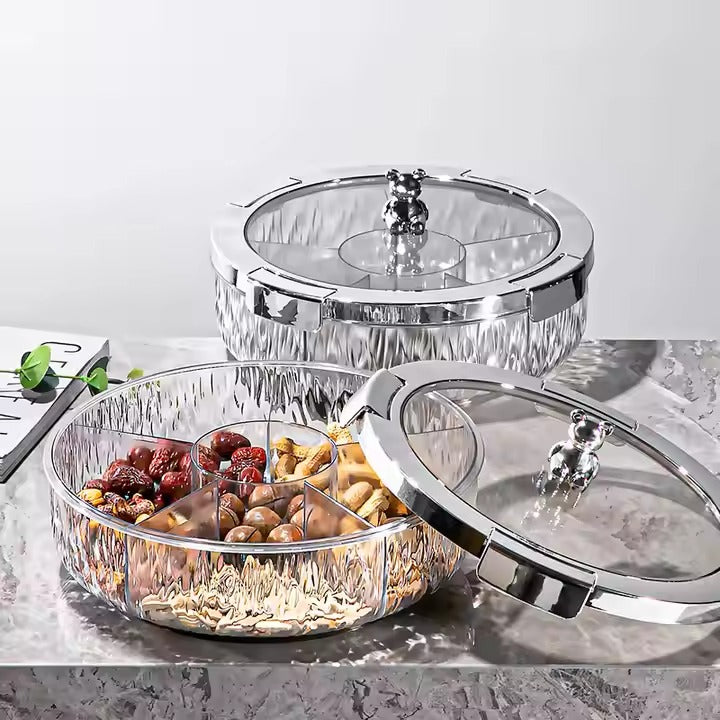 Deluxe Snacks & Candy Tray with Bear Top & Airtight Lid – All-In-One Store