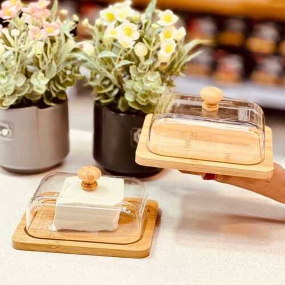 MultiServe Wooden Keeper with Clear Lid – All-In-One Store