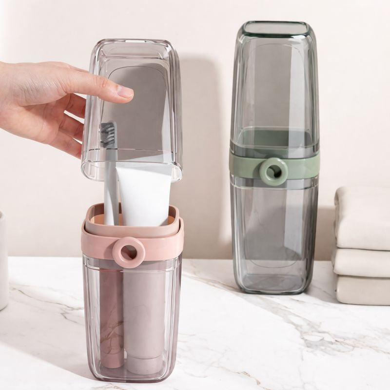 Stylish Transparent Portable Toothbrush Travel Kit – All-In-One Store