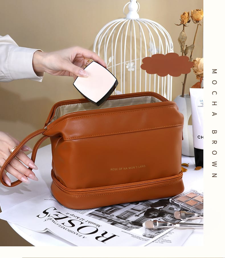 Large Double Layer Cosmetic Bag – All-In-One Store